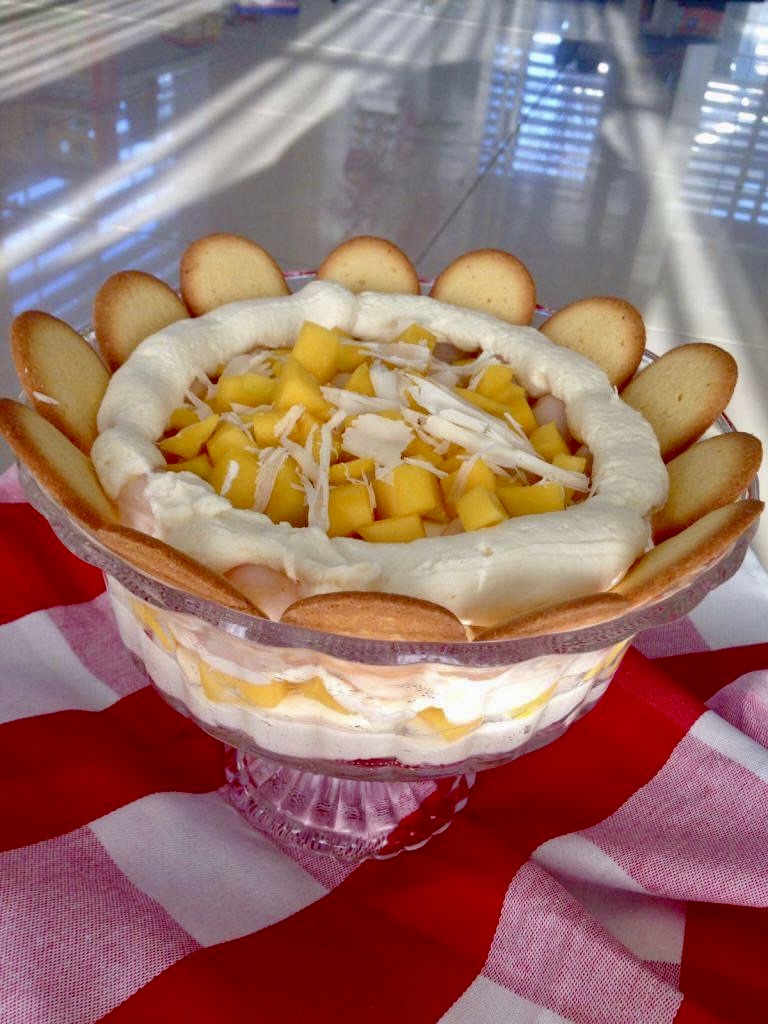 Trifle van lychees, mango en mascarpone | Mooie recepten